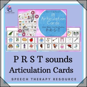 118 ARTICULATION CARDS (P R S T sounds with Visual Cues) Speech Therapy ...