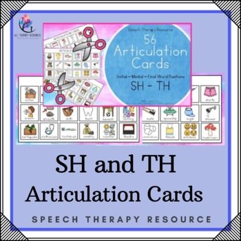 56 ARTICULATION CARDS (SH – TH sounds with Visual Cues) Speech Therapy ...