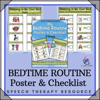 My Bedtime Routine Poster & Checklist | Going to Bed Visual Supports ...