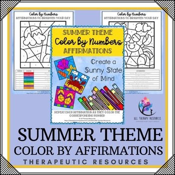 SUMMER SEL Color by Numbers – Mental Health Anxiety Growth Mindset ...