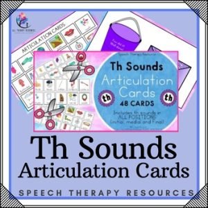 Th Sounds – Articulation Cards with Visual Cues – Speech Therapy – All ...