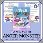 Anger Monster Lesson Activity – Workbook Craft Anger Management - All ...