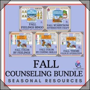 BUNDLE – FALL COUNSELING SEL LESSON BUNDLE – Activities Worksheets Crafts - All Therapy Resources